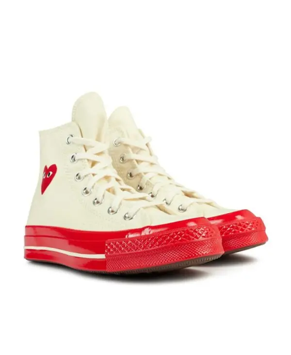 Play Comme Des Garcon Logo High-top Sneakers
