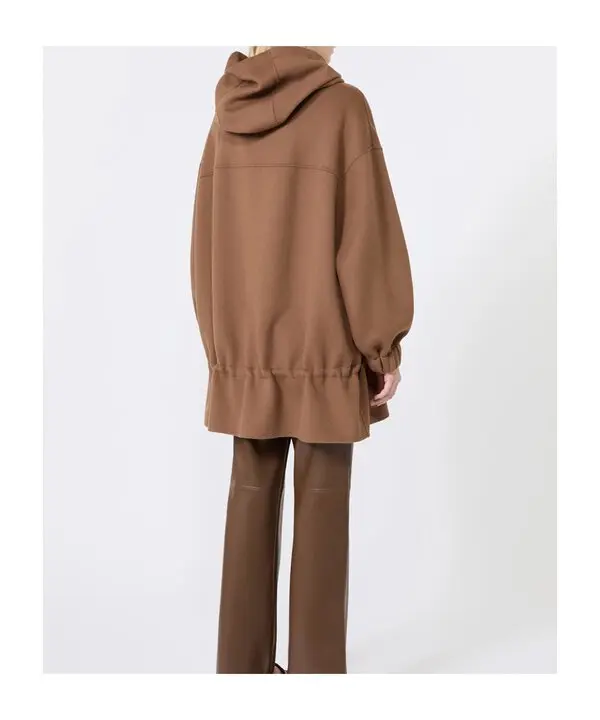 Max Mara Long-sleeved Hooded Coat With Drawstring Details