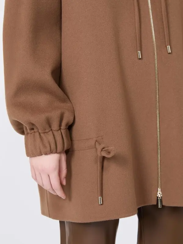 Max Mara Long-sleeved Hooded Coat With Drawstring Details