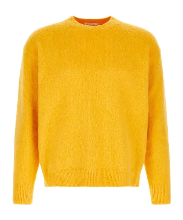ROBERTO COLLINA Gauze Sweater With Ribbed Trim And Dropped Shoulders - Yellow