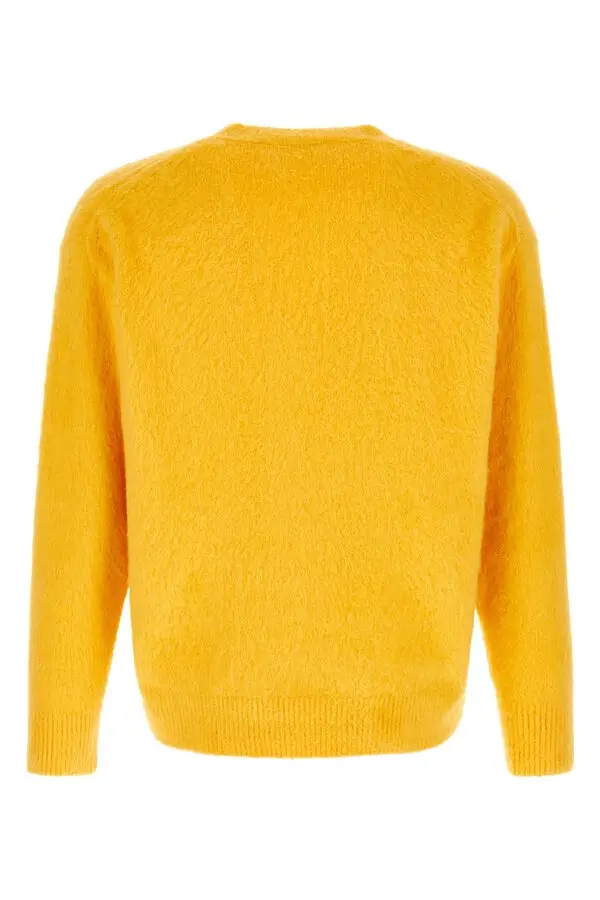 ROBERTO COLLINA Gauze Sweater With Ribbed Trim And Dropped Shoulders - Yellow