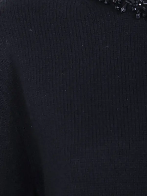 SEMICOUTURE Denny Beaded Embellished Crew Neck Sweater