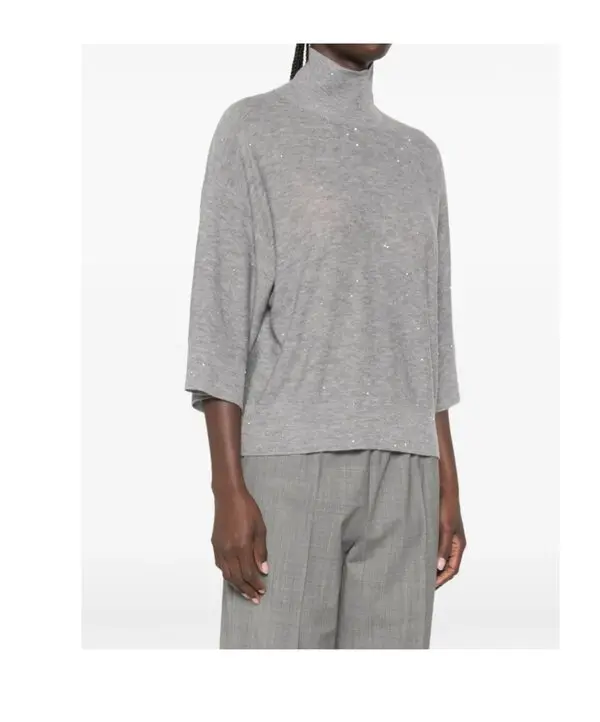 Fabiana Filippi Sequin-embellished High-neck Sweater