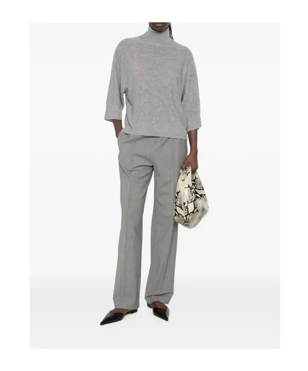 Fabiana Filippi Sequin-embellished High-neck Sweater