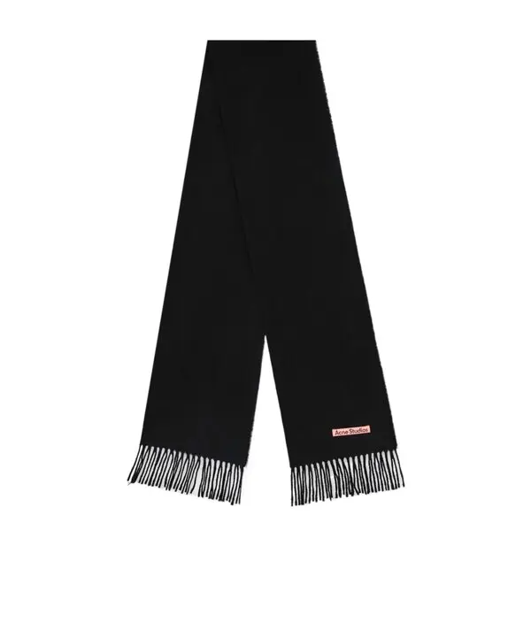 Acne Studios Fringed Trim Scarf - Black