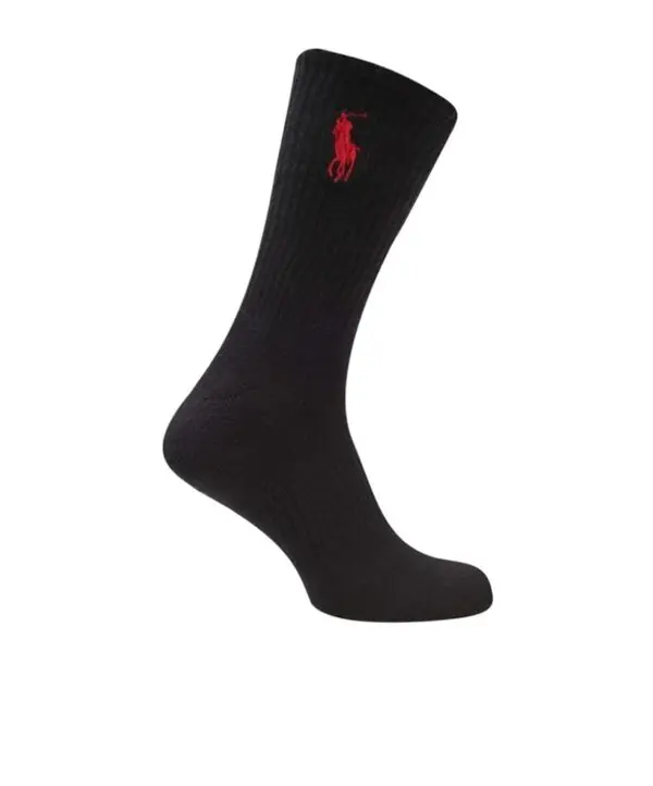 Polo Ralph Lauren Big Pony Crew Socks 3 Pack - Black