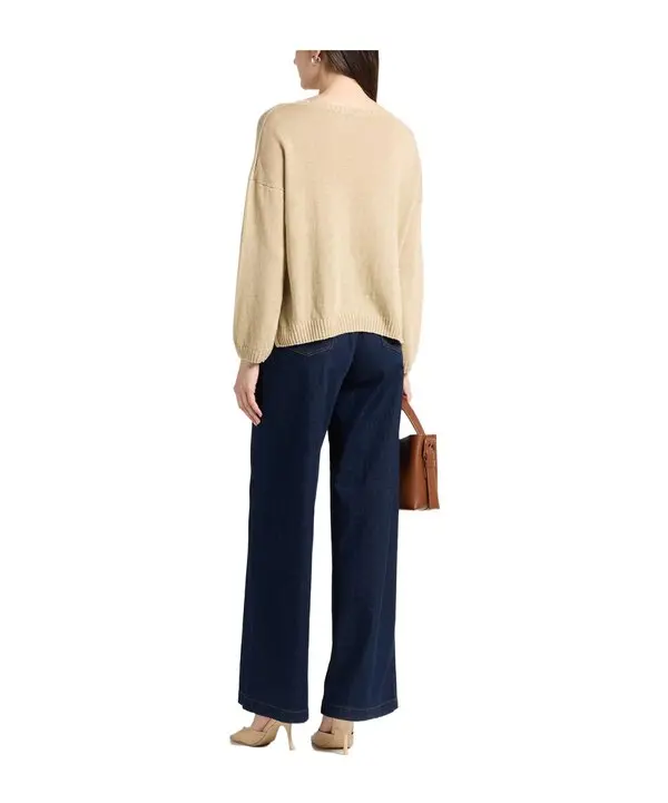 Max Mara Linen Scoop Neck Long Sleeve Jumper