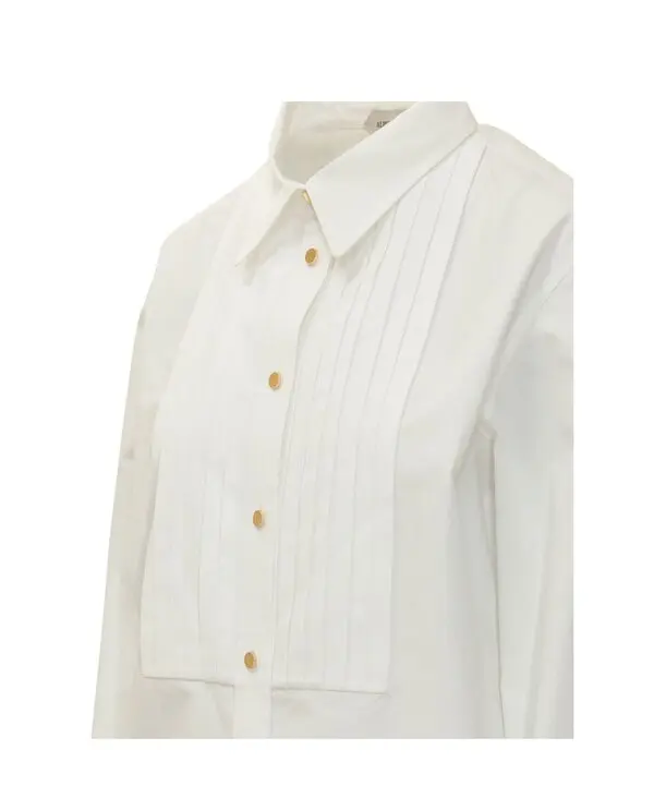 Alberta Ferretti Pleated Bib Front Blouse