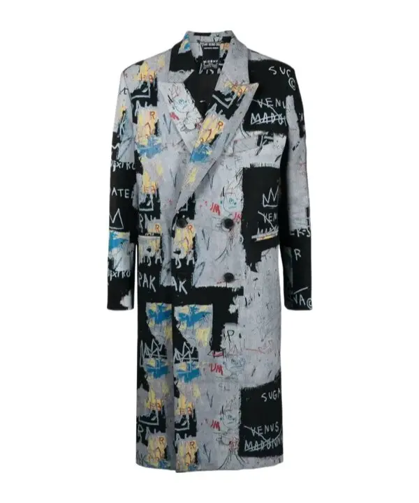 MISBHV Graphic-print Double-breasted Coat