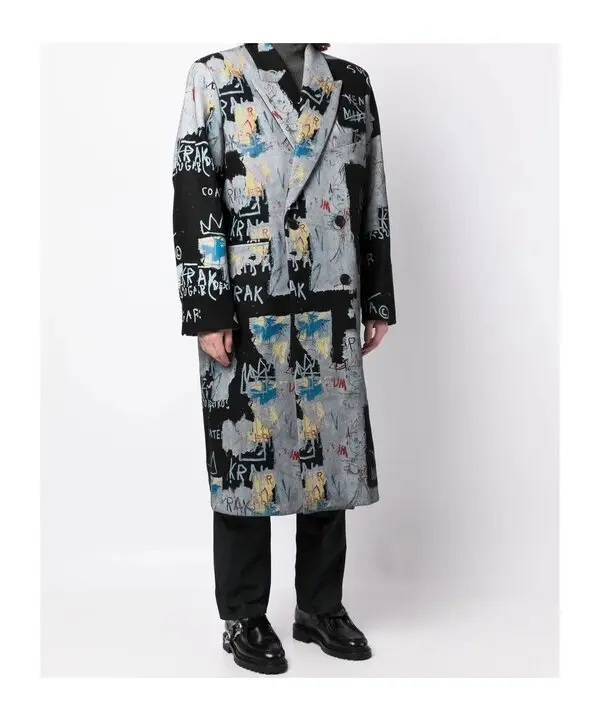 MISBHV Graphic-print Double-breasted Coat