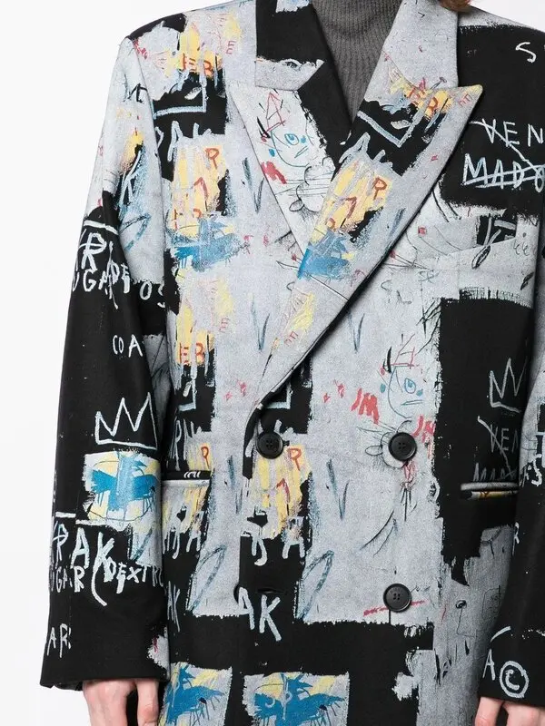 MISBHV Graphic-print Double-breasted Coat
