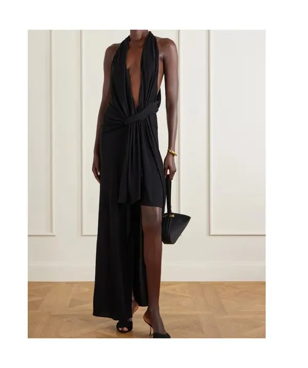 Christopher Esber Sleeveless V-neck Twisted Waist Maxi Dress