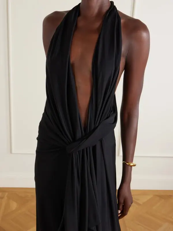 Christopher Esber Sleeveless V-neck Twisted Waist Maxi Dress