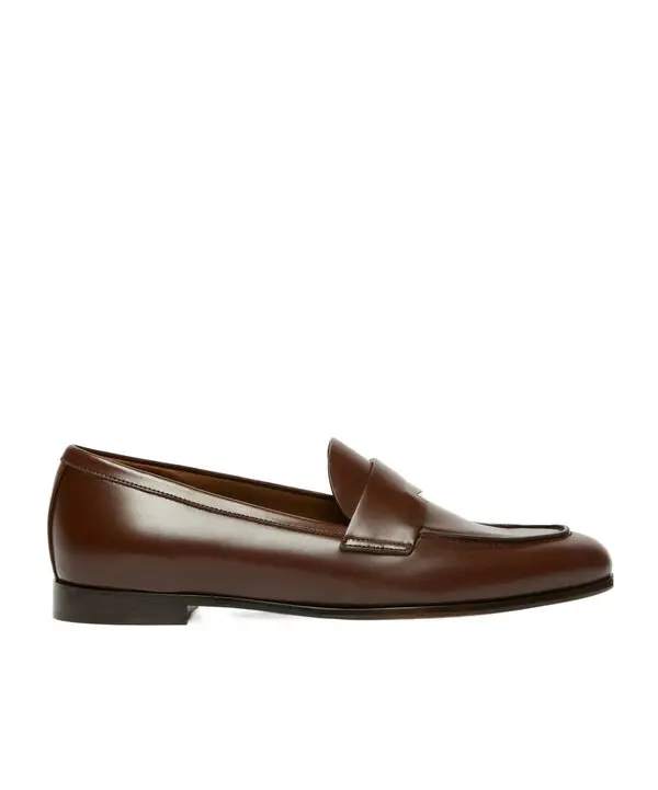 Max Mara Jordan Semi-glossy Leather Loafers