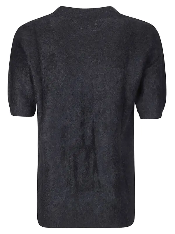 P.a.r.o.s.h Crew Neck Short Sleeve Knit Top With Trim