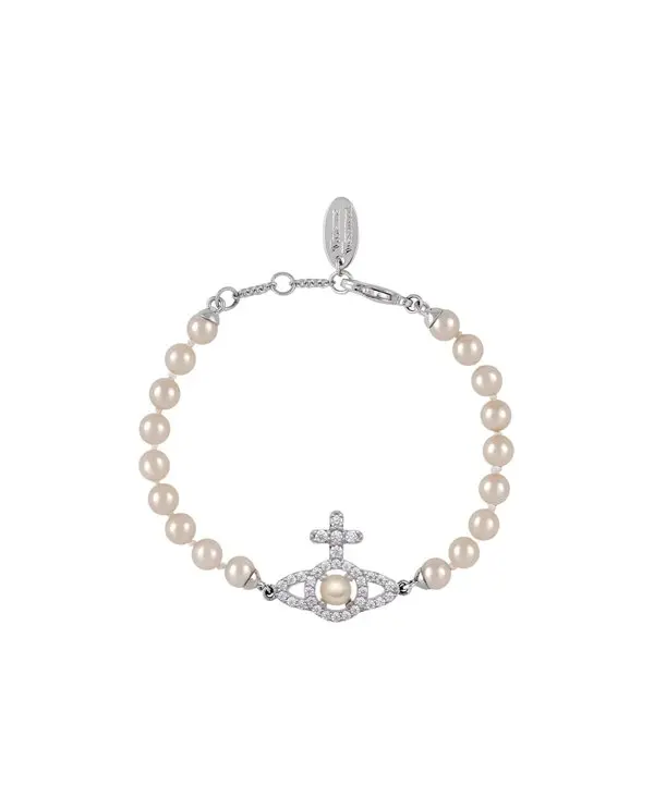 VIVIENNE WESTWOOD Olympia Pearl Bracelet With Orb Motif - Yellow