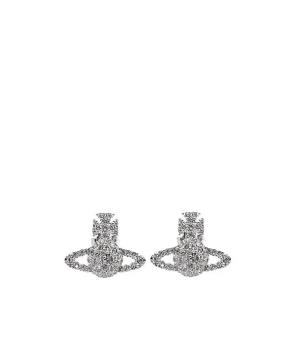 VIVIENNE WESTWOOD Silver Orb Logo Earrings - Gray
