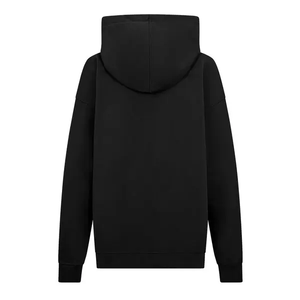 GANNI Printed Pullover Hoodie With Graphic Detail - Black