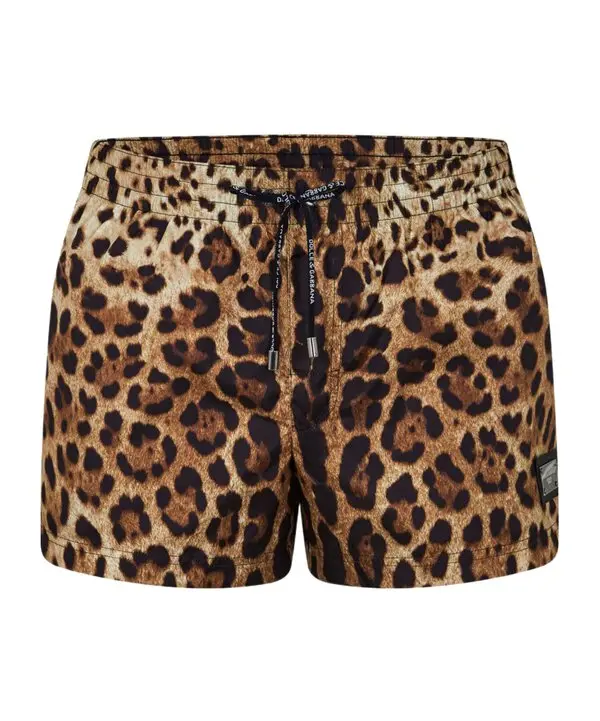 Dolce & Gabbana Leopard Print Swim Shorts
