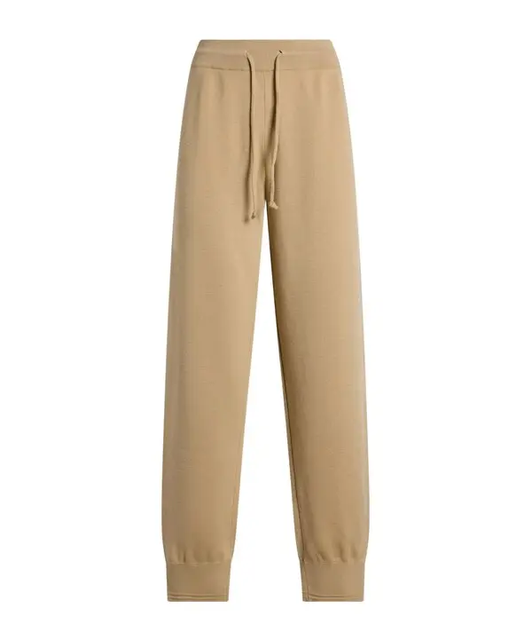 Burberry Knit Sweatpants With Drawstring And Embroidered Logo - Sand