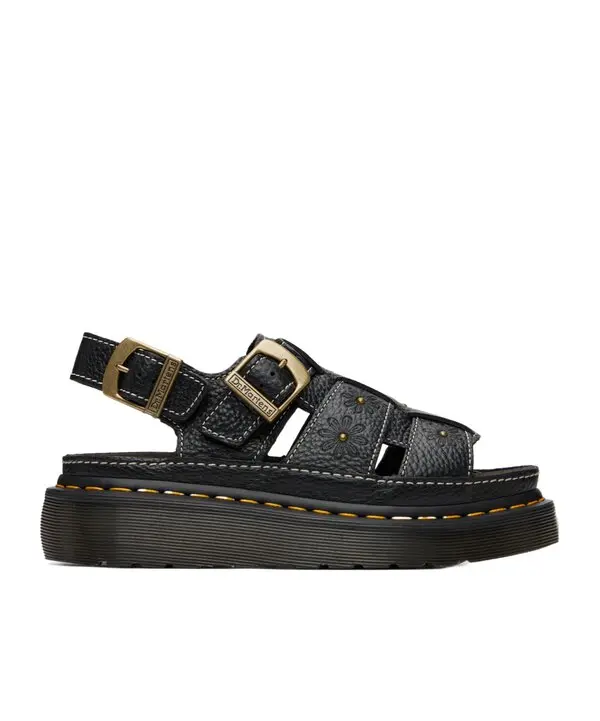 Dr. Martens Wrenlie Flower-embossed Buckled Sandals