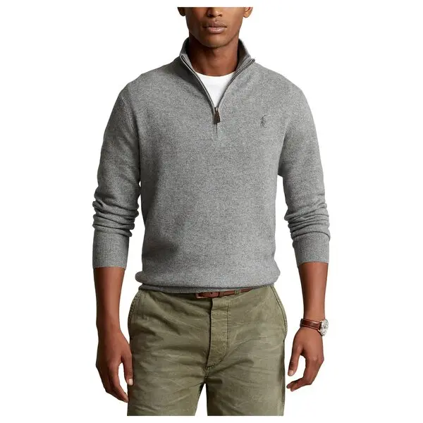 Polo Ralph Lauren Quarter Zip Sweater - Fawngrey