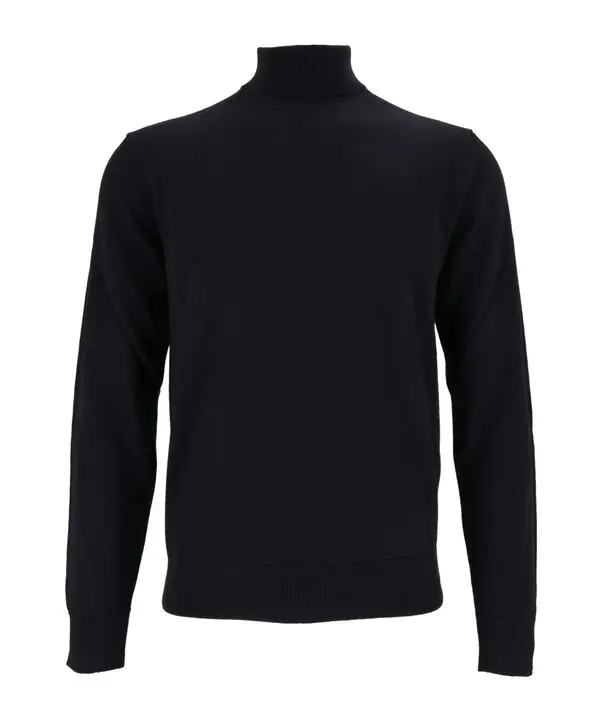 BALLANTYNE Turtleneck Knit Top With Ribbed Cuffs And Hem - Black