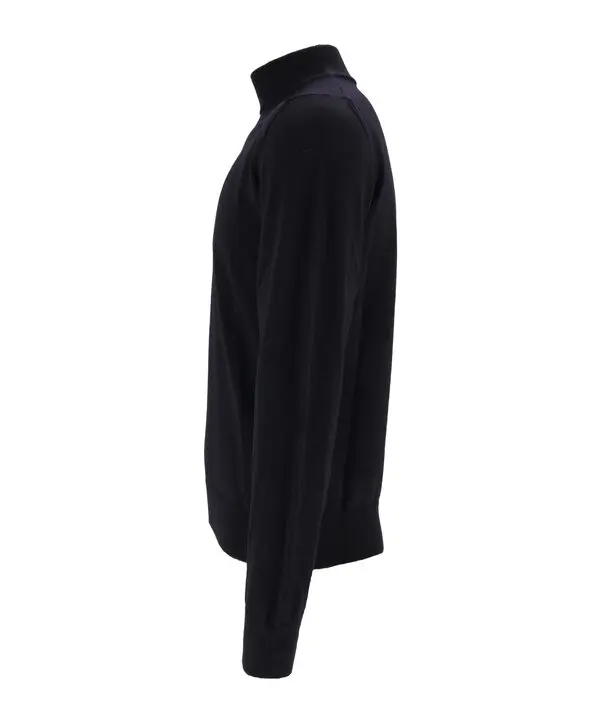 BALLANTYNE Turtleneck Knit Top With Ribbed Cuffs And Hem - Black