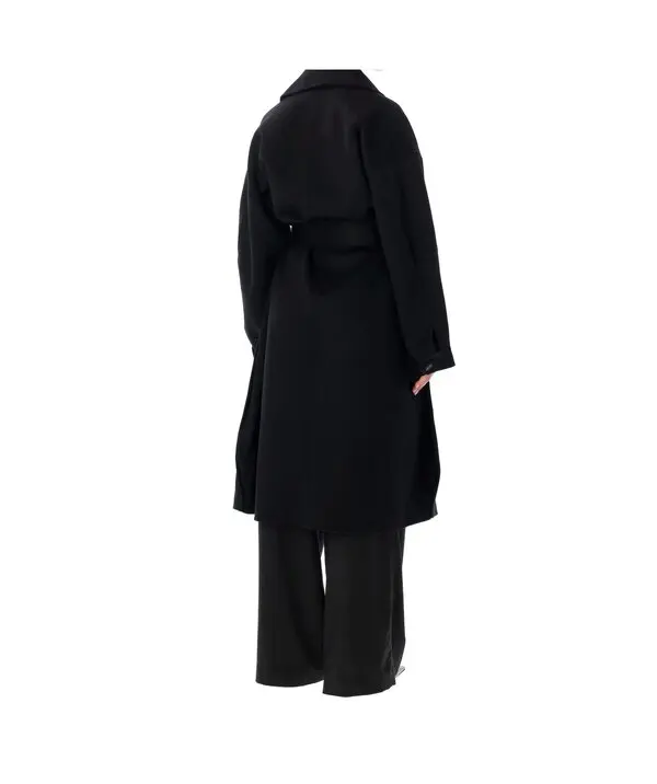 THE FRANKIE SHOP Belted Double-breasted Coat - Black