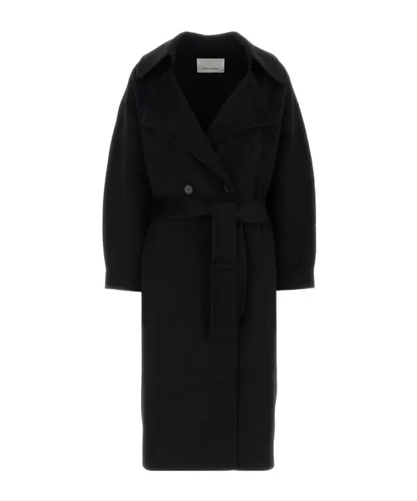 THE FRANKIE SHOP Belted Double-breasted Coat - Black