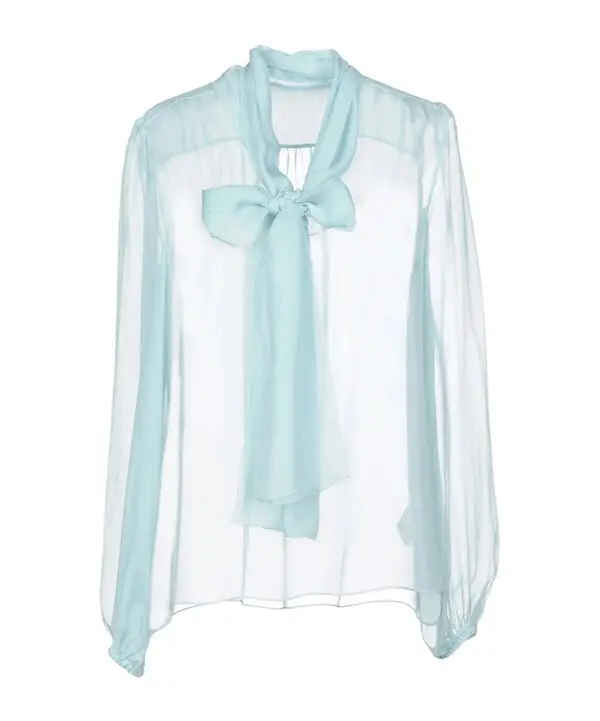 Dolce & Gabbana Chiffon Long-sleeve Top With Flowing Straps