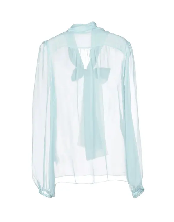 Dolce & Gabbana Chiffon Long-sleeve Top With Flowing Straps