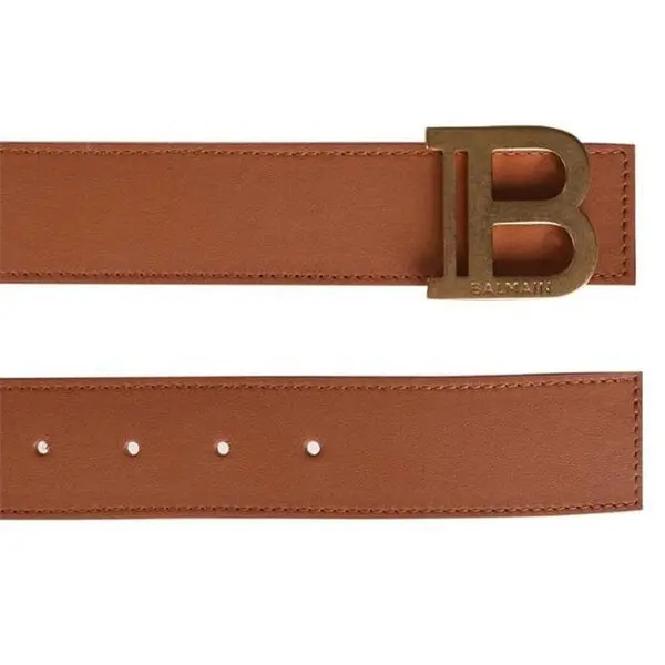 Balmain Logo Belt - Nude