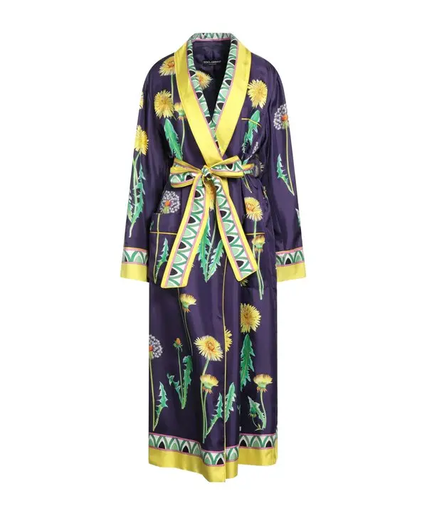 Dolce & Gabbana Printed Long-sleeve Kimono Cover-up - Purple