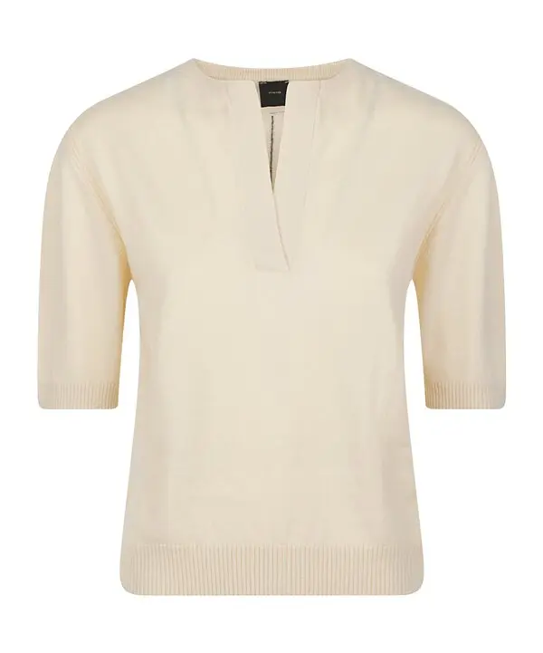 Pinko V-neck Short-sleeve Sweater - Beige