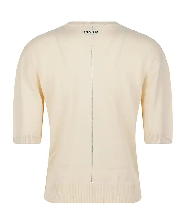 Pinko V-neck Short-sleeve Sweater - Beige