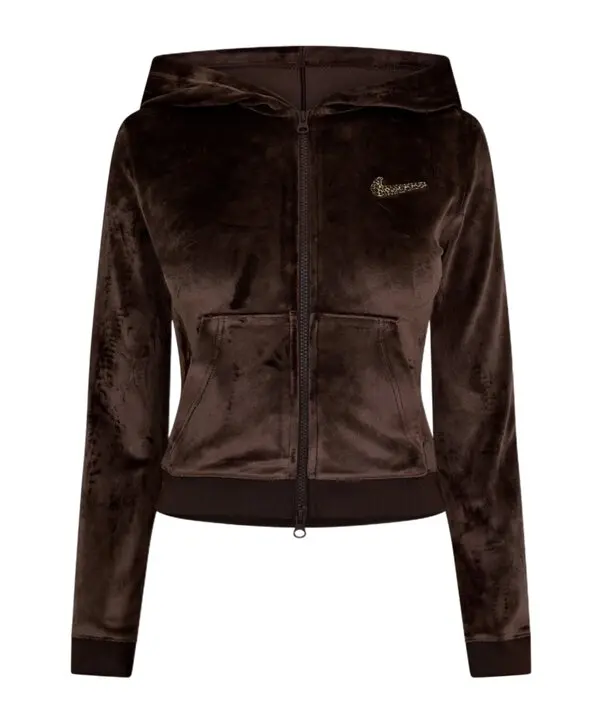 Nike Hooded Zip-up Velour Sweatshirt