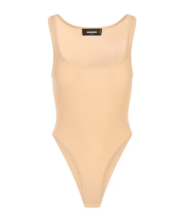 Dsquared2 Ribbed Knit Logo Plaque Bodysuit