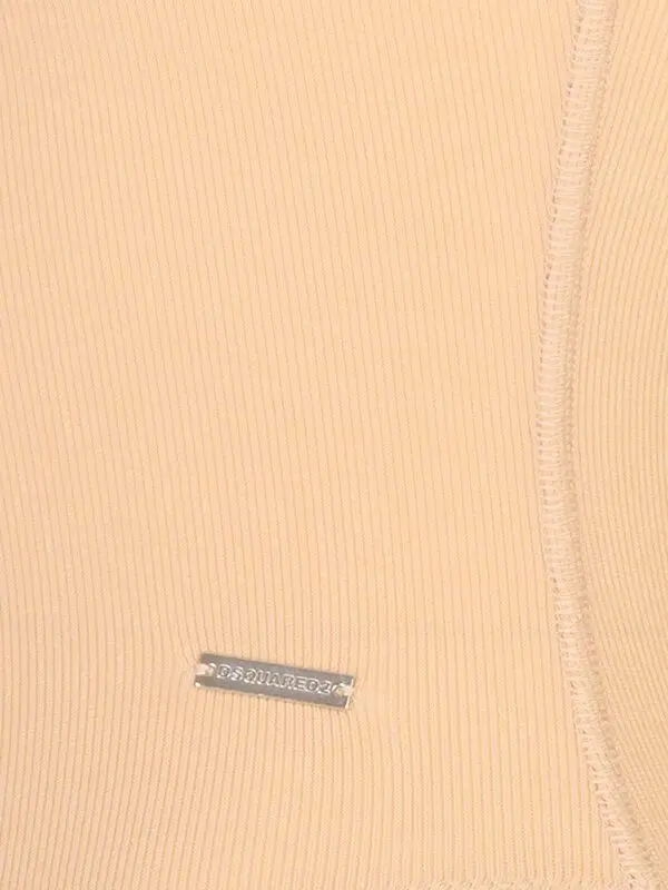 Dsquared2 Ribbed Knit Logo Plaque Bodysuit