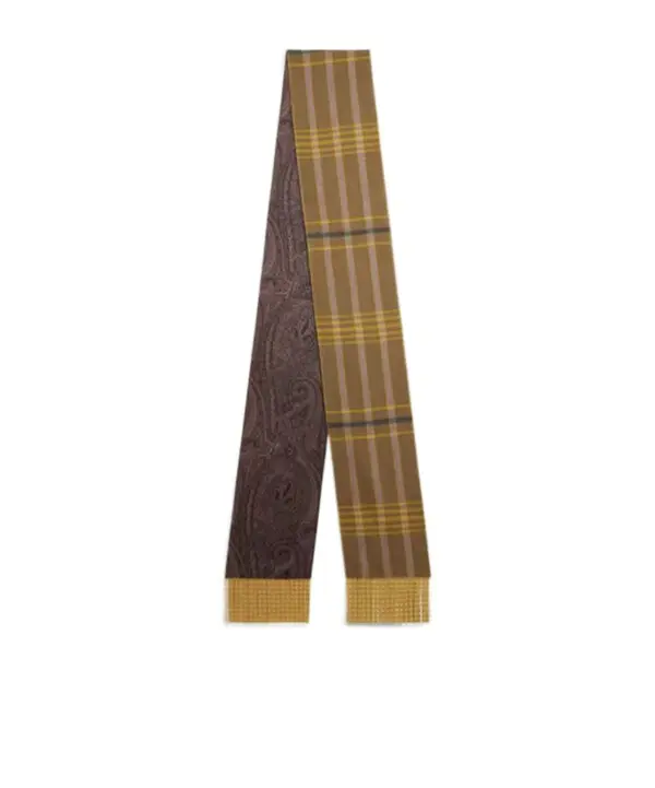 Etro Check Paisley-print Scarf - Yellow