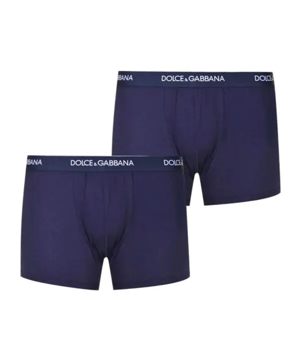 Dolce & Gabbana Plain Cotton Stretch Boxers, 2-pack