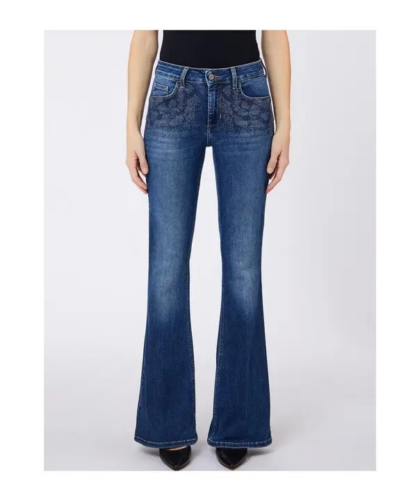 Liu Jo Bootcut Jeans With Rhinestone Embellishments