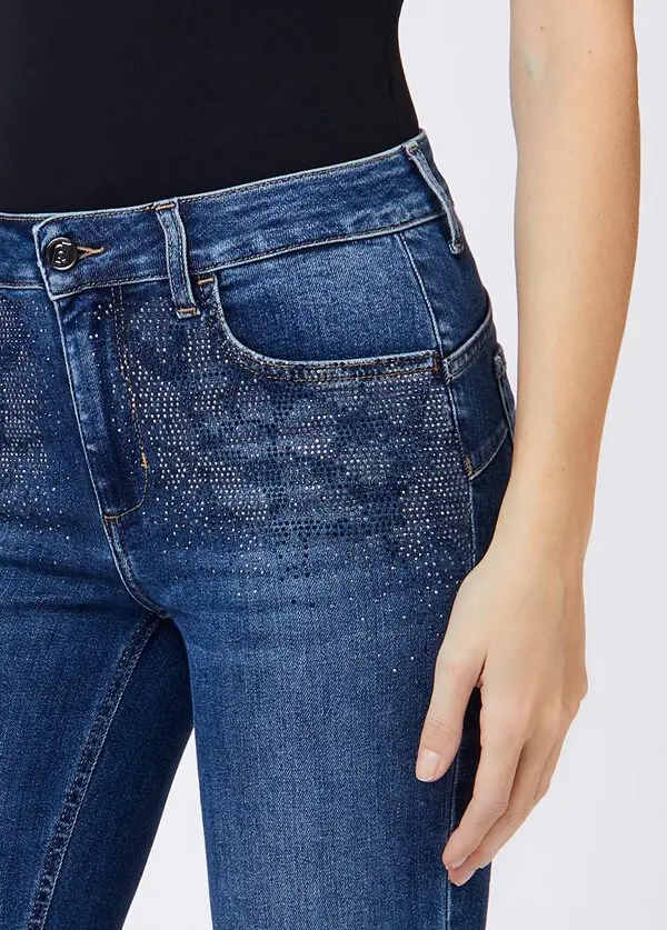 Liu Jo Bootcut Jeans With Rhinestone Embellishments