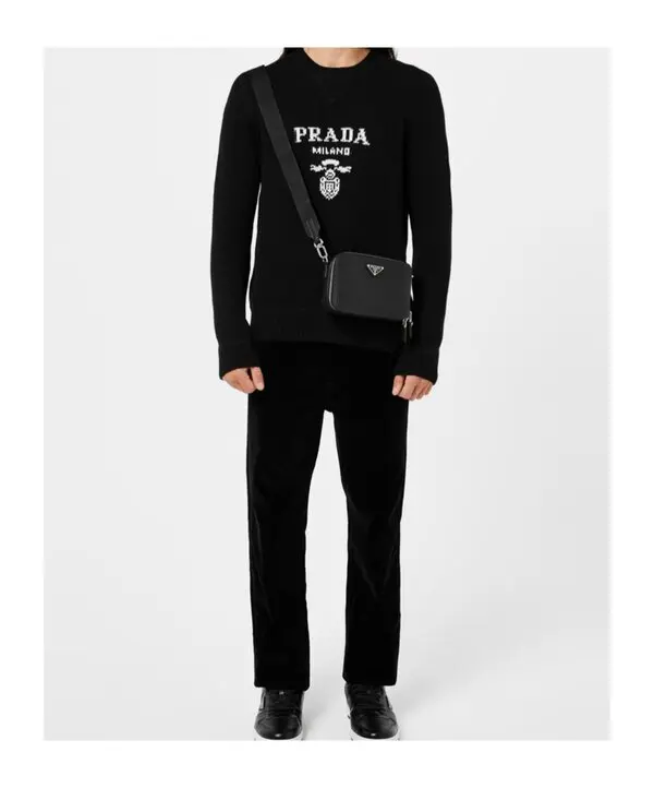 Prada Logo Virgin Wool & Cashmere Blend Sweater