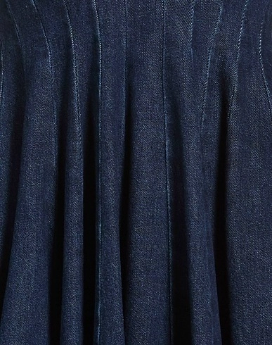 Sportmax Pleated Denim Long Sleeve Dress