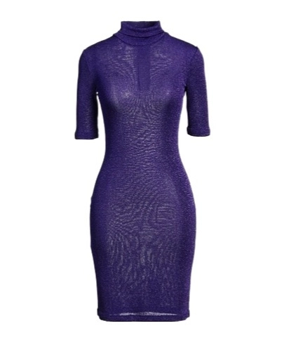 Sportmax Short Sleeve Turtleneck Bodycon Dress