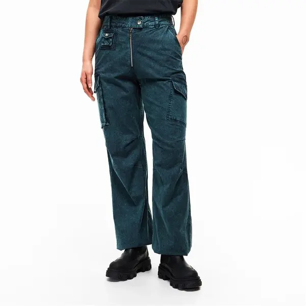 GANNI Cotton Straight Leg Cargo Trousers