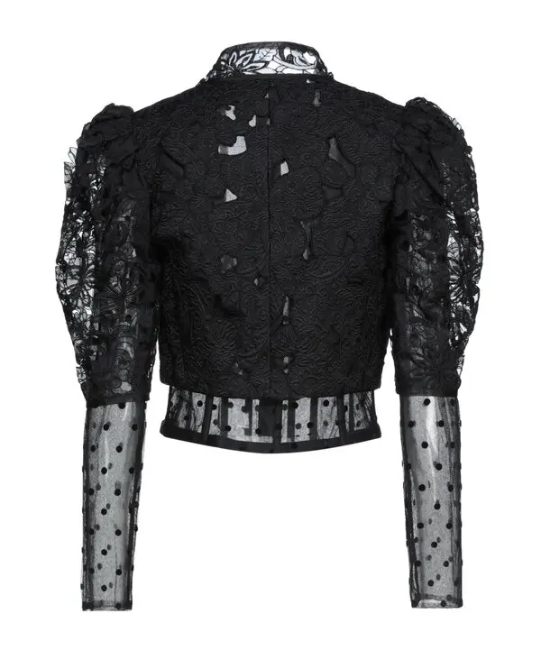 Dolce & Gabbana Lace Floral Print Puff Sleeve Top