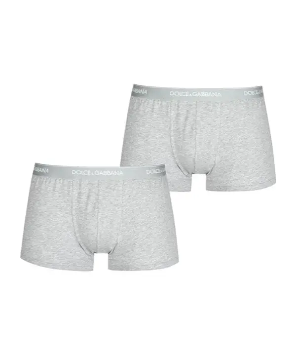 Dolce & Gabbana Plain Cotton Stretch Boxers, 2-pack - No