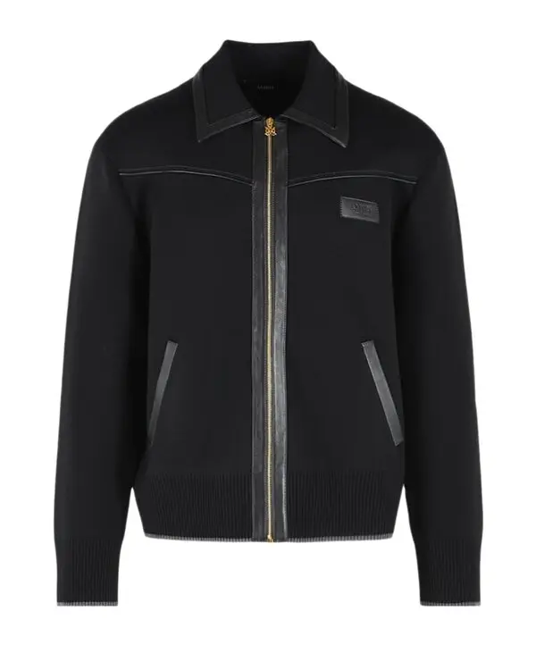 Amiri Long Sleeve Zip-up Jacket With Pointed Collar